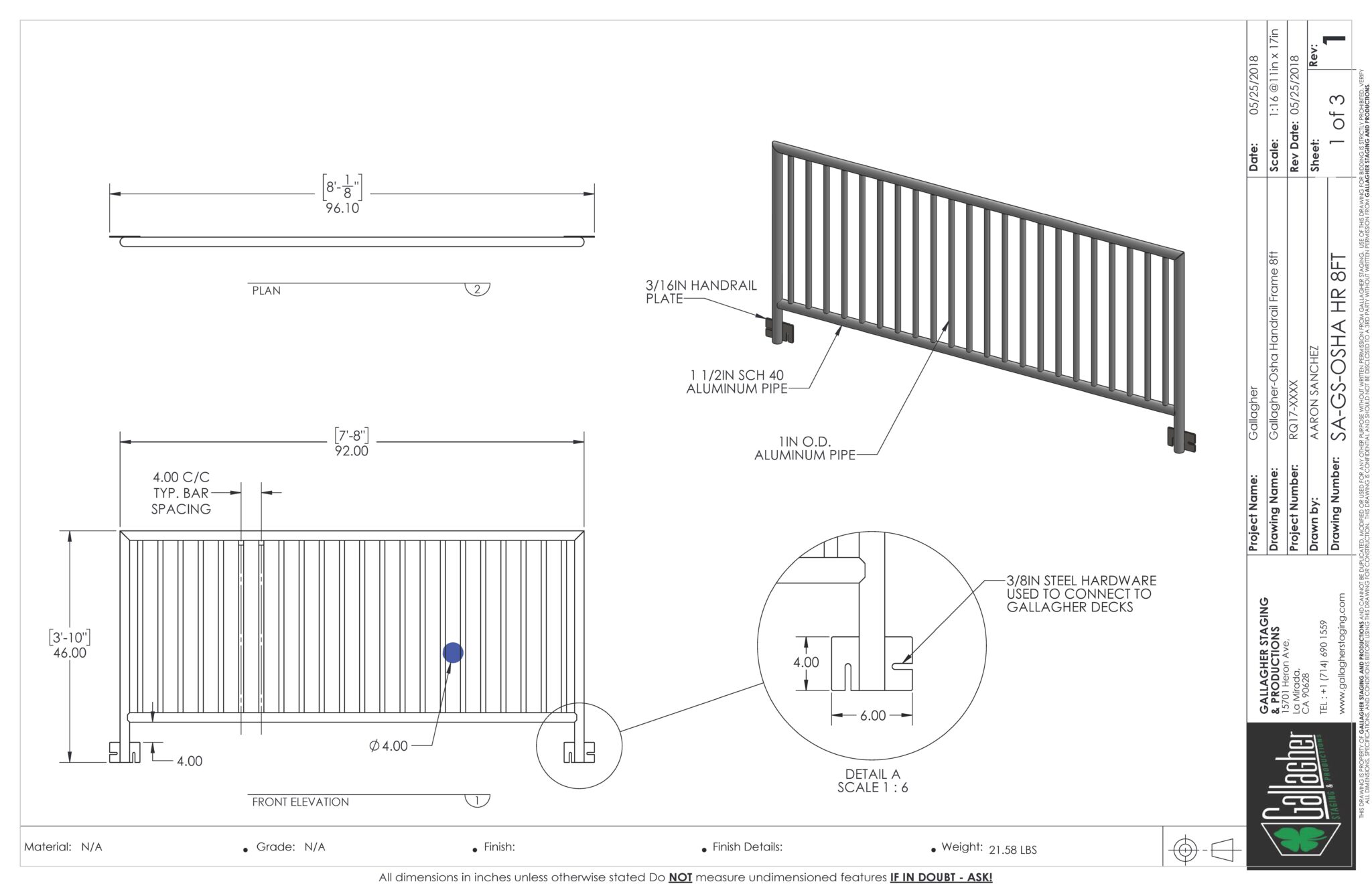 Custom Handrails Rentals – Gallagher Staging